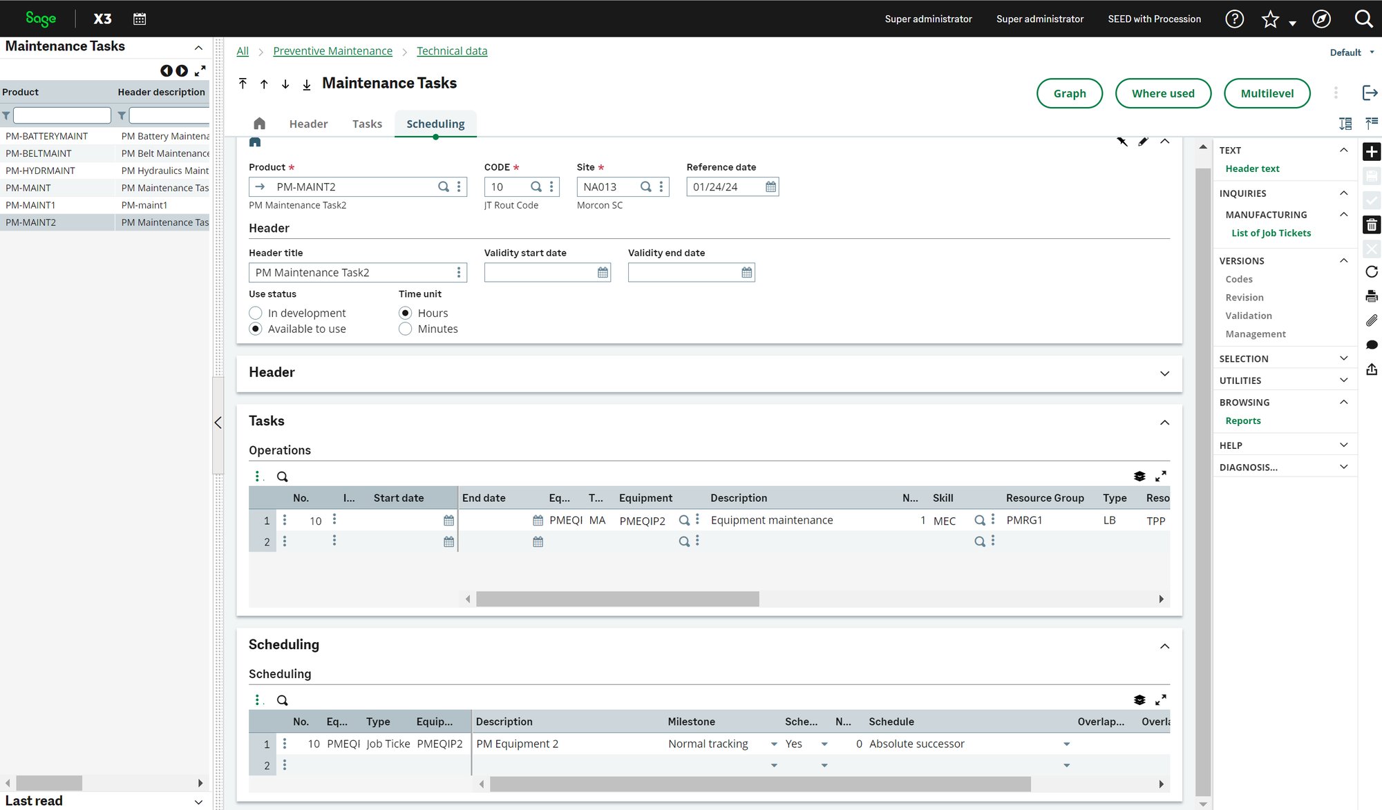 How to use the Preventative Maintenance Solution in Sage X3